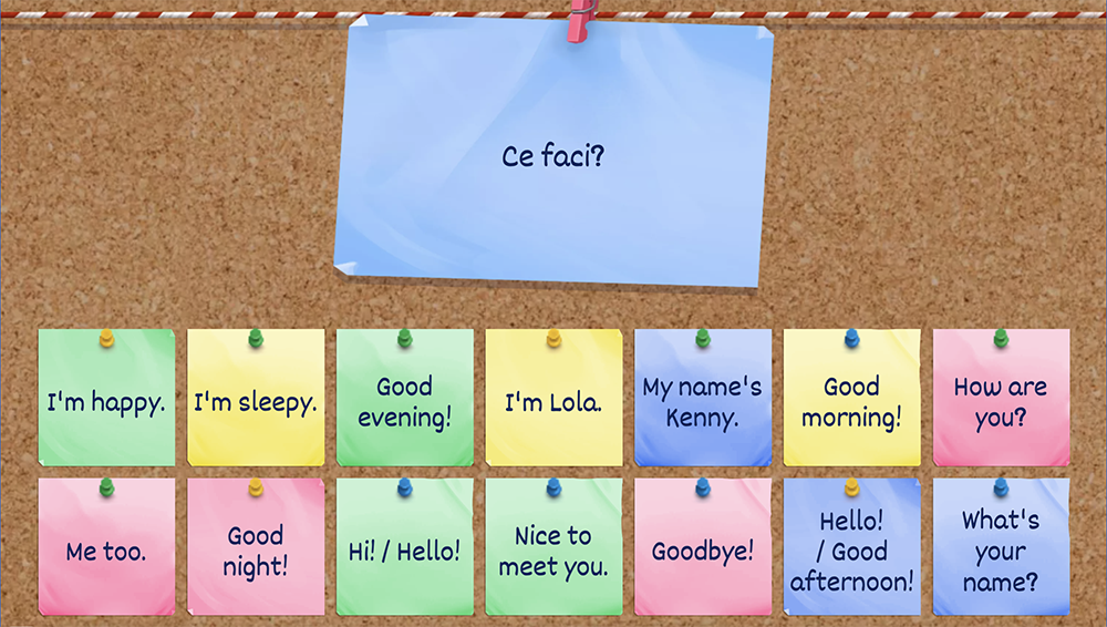 Joc interactiv formule de salut în engleză - Clasa I