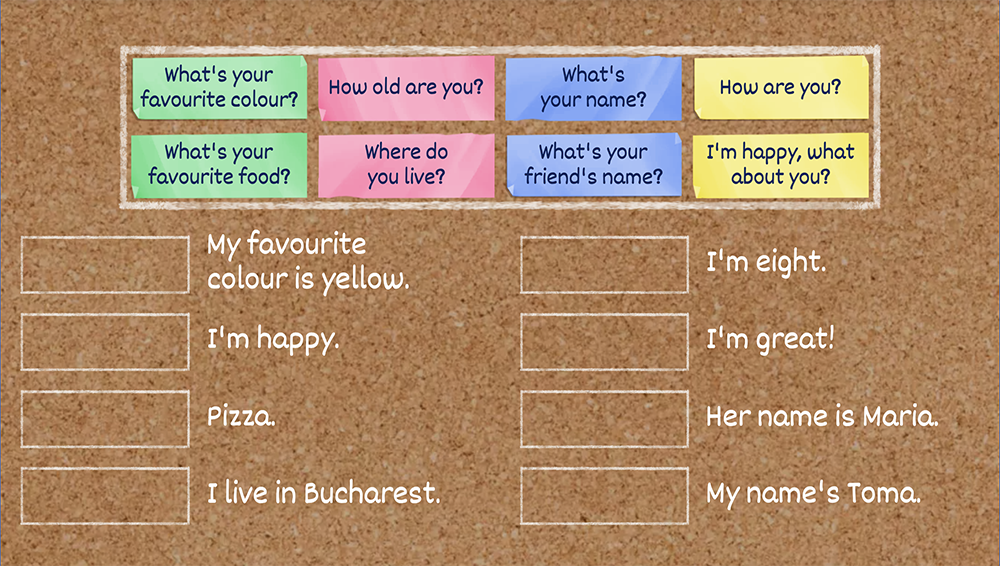 Joc interactiv Introducing yourself - cum te prezinți - Clasa I